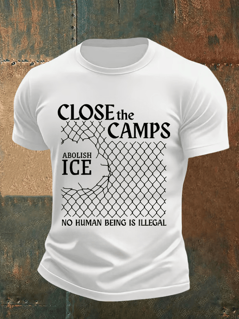 Men's Abolish ICE Close The Camps Print T-Shirt – Present Malls