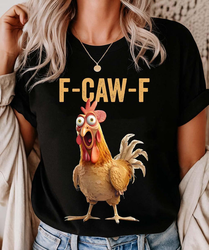 F-CAW-F Angry Rooster Chicken Shirt- Unisex Fall Graphic Tee – Present ...